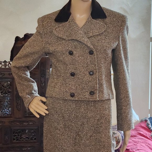 Jackets & Coats | Vintage 9s Express Tweed Skirt Suit | Poshmark
